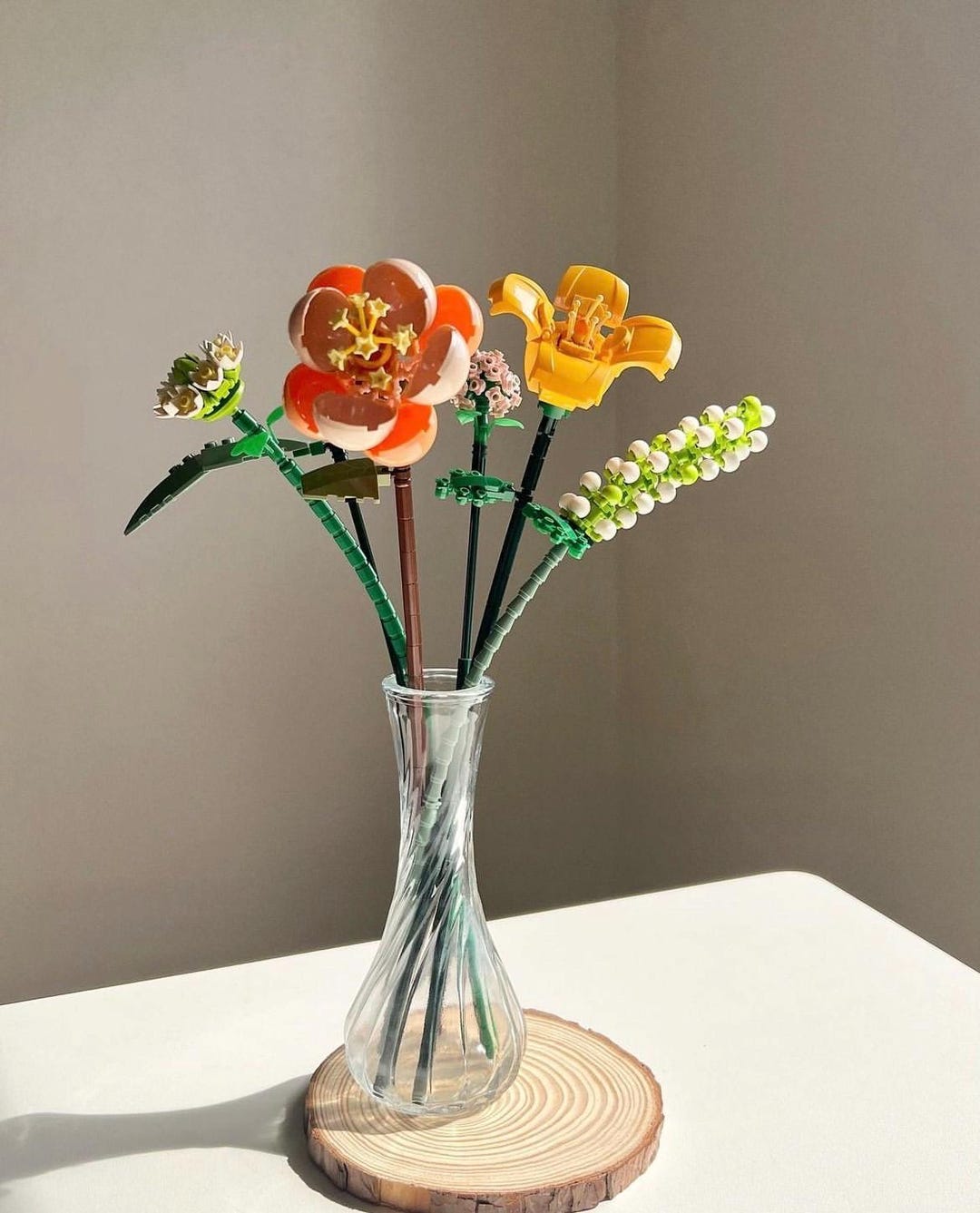 DIY Building Blocks Flower Bouquet Orange, Bouquet for Anniversary ...