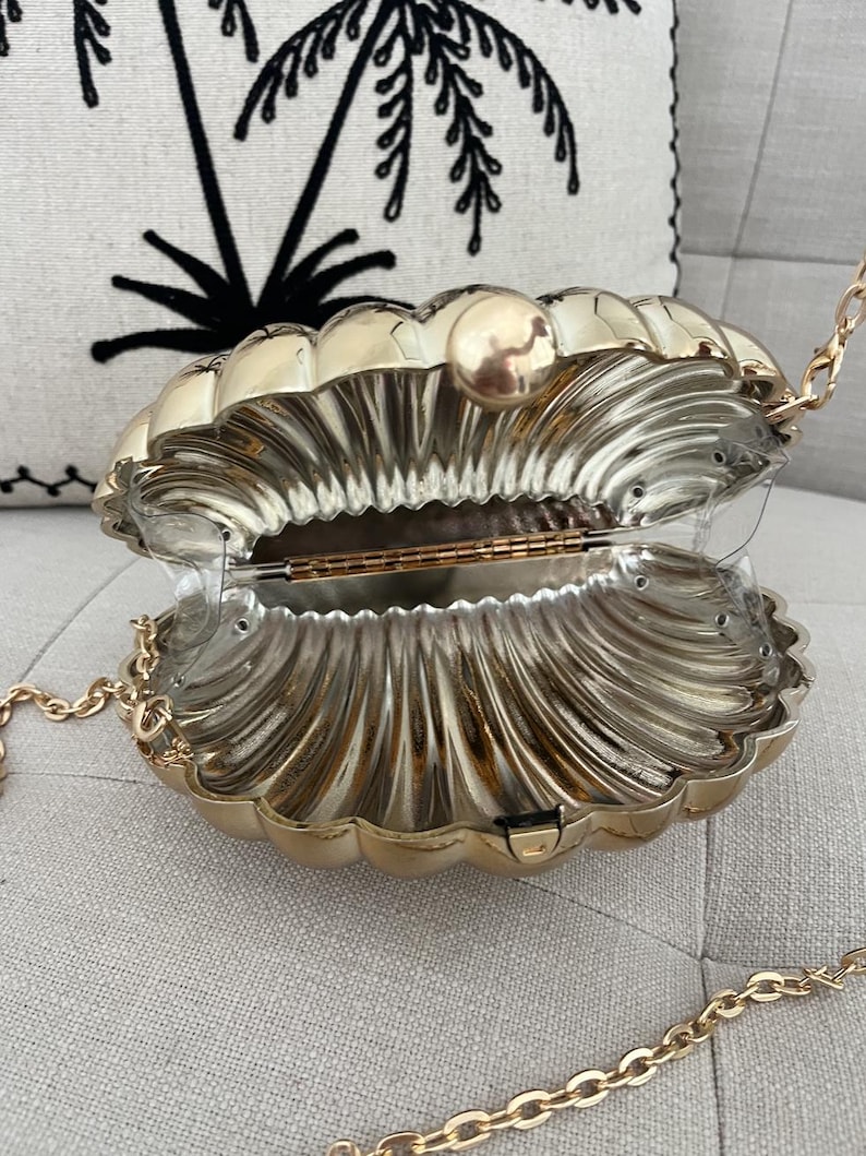 Seashell Clam Clutch, Seashell Bag, Beach Bag, Ocean Shoulder Bag ...