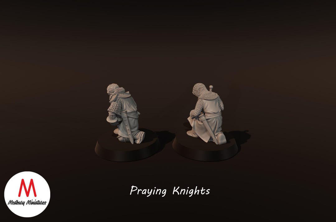 54mm Medieval Praying Knights Knights Templar Knights Hospitaller - Etsy