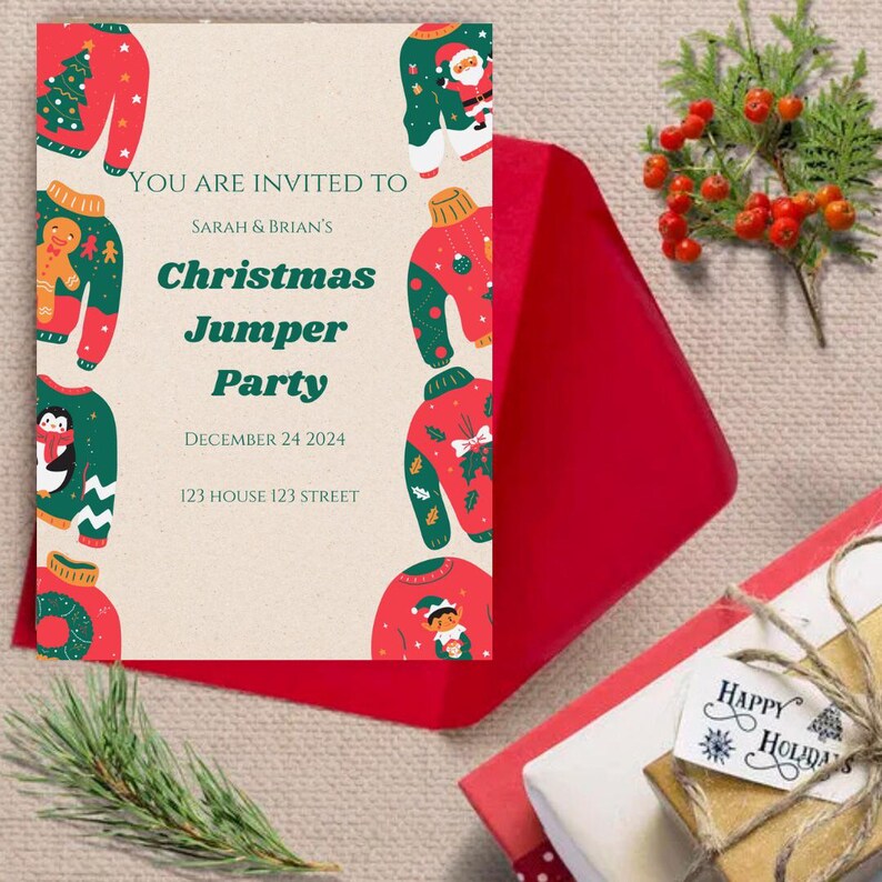 Christmas Jumper Party Invitation - Etsy