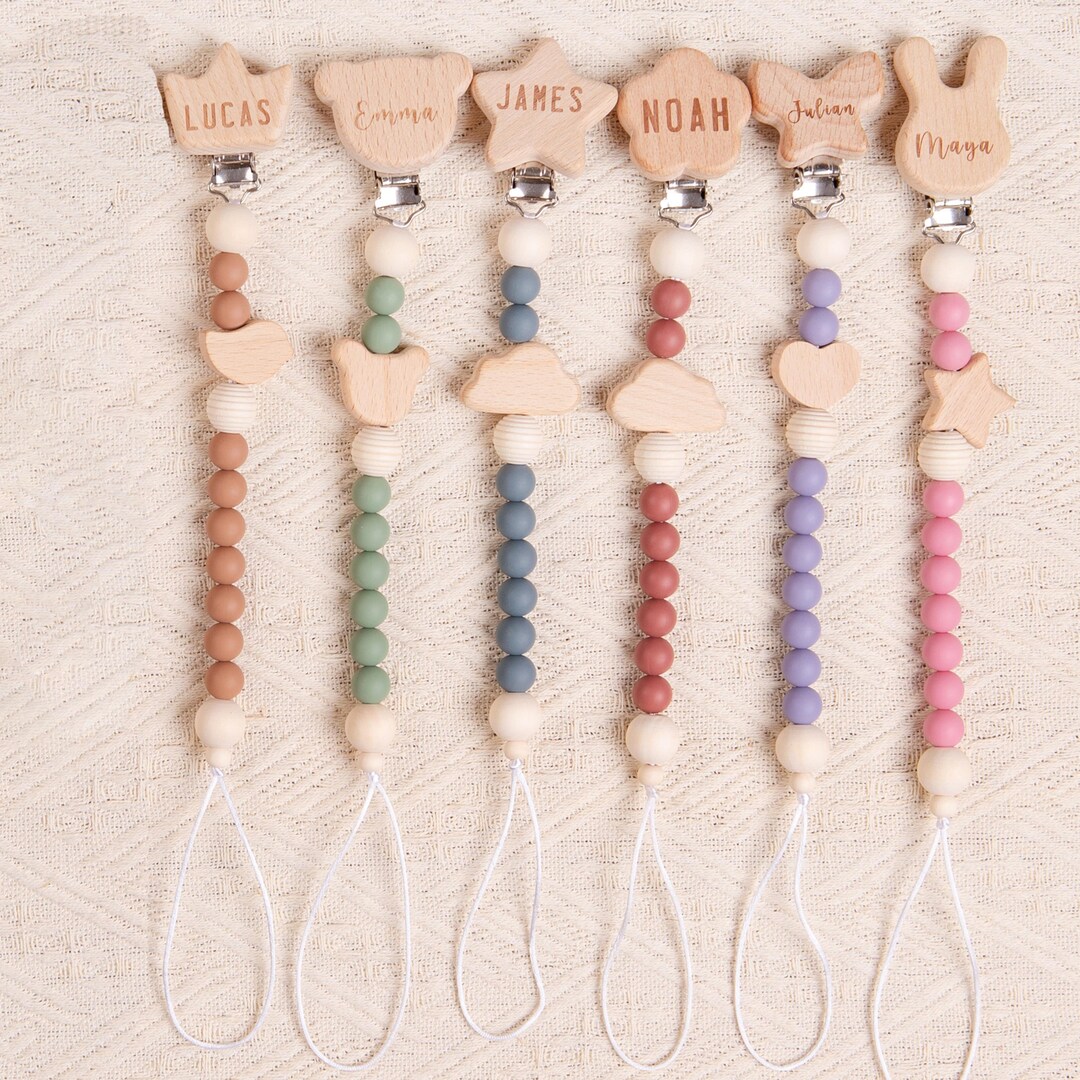 Personalized Pacifier Clip for Baby Boy and Girl, Custom Binky Clip ...