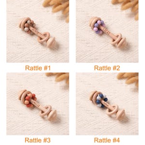 Custom Wooden Rattle, Sensory Toys for Baby, Personalized New Baby ...