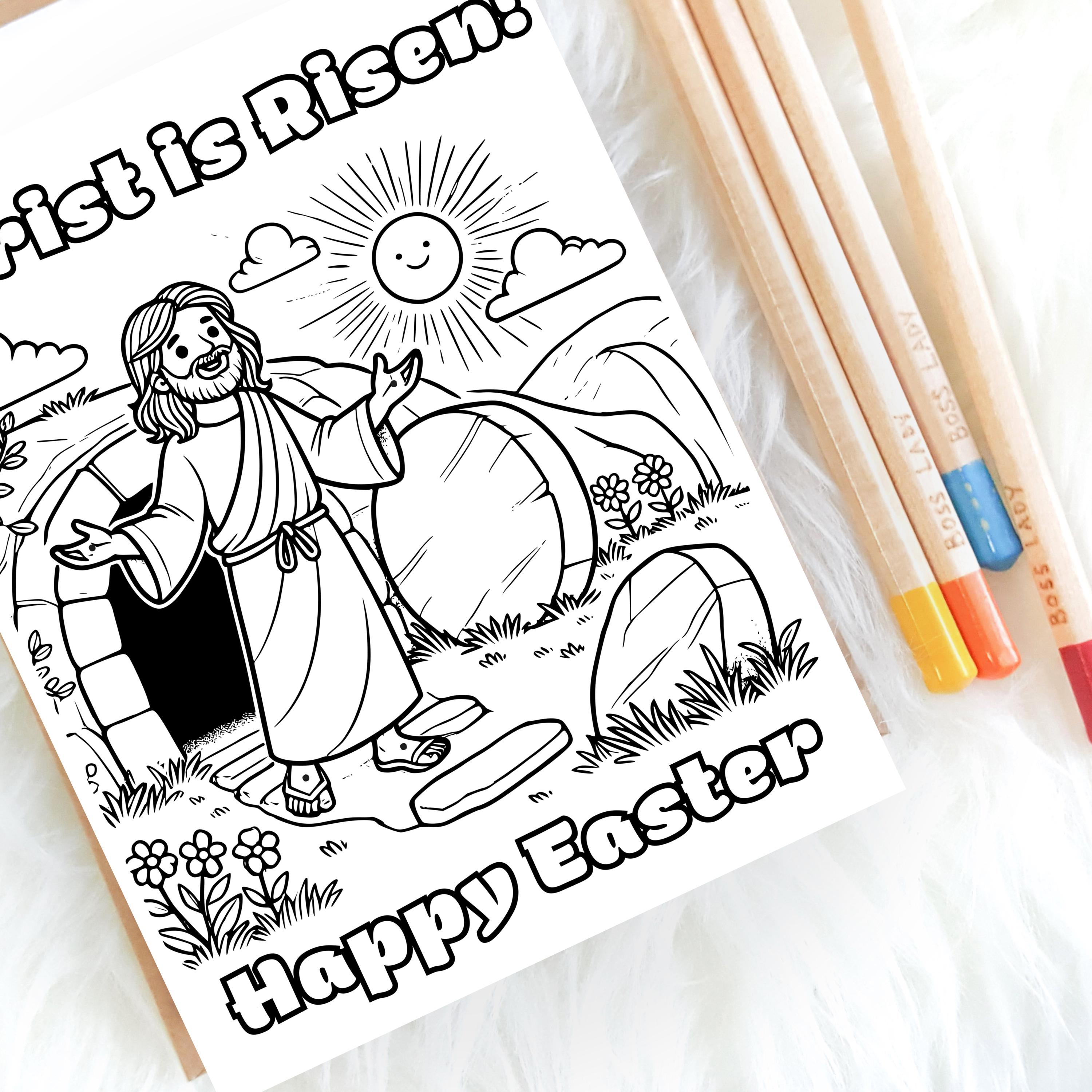 Resurrection Coloring Page for Catholic Kids (PDF) - Etsy