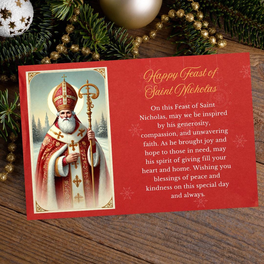 Saint Nicholas Feast Day Card: Printable PDF (6x4 Inch) - Etsy