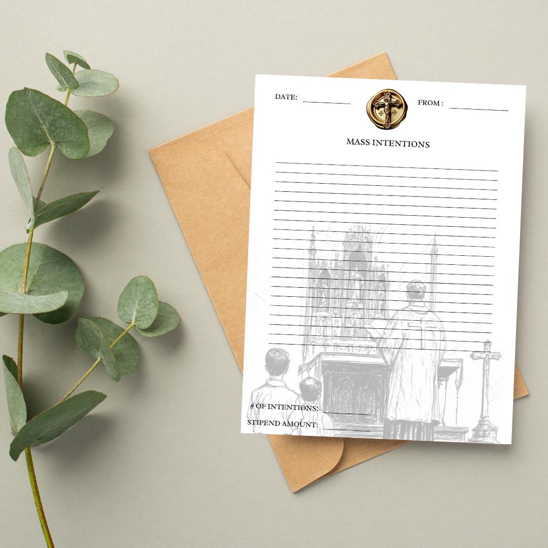 Catholic Mass Intention Form: Printable Request Template (instant ...