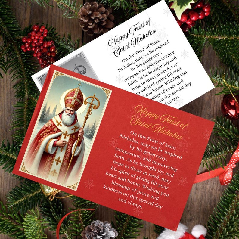 Saint Nicholas Feast Day Card: Printable PDF (6x4 Inch) - Etsy