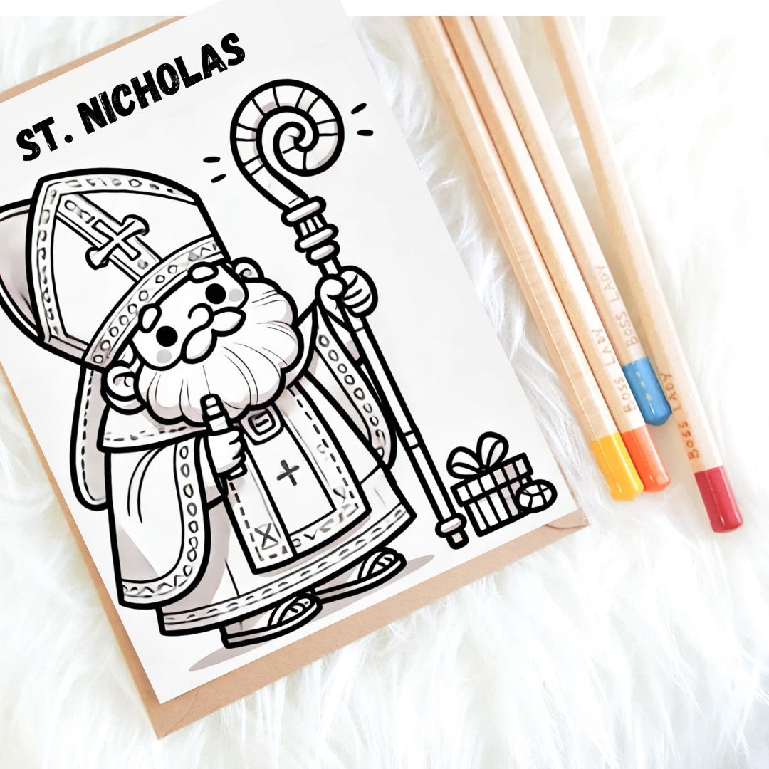 Saint Nicholas Cartoon Coloring Page L St. Nicholas Coloring Page for ...