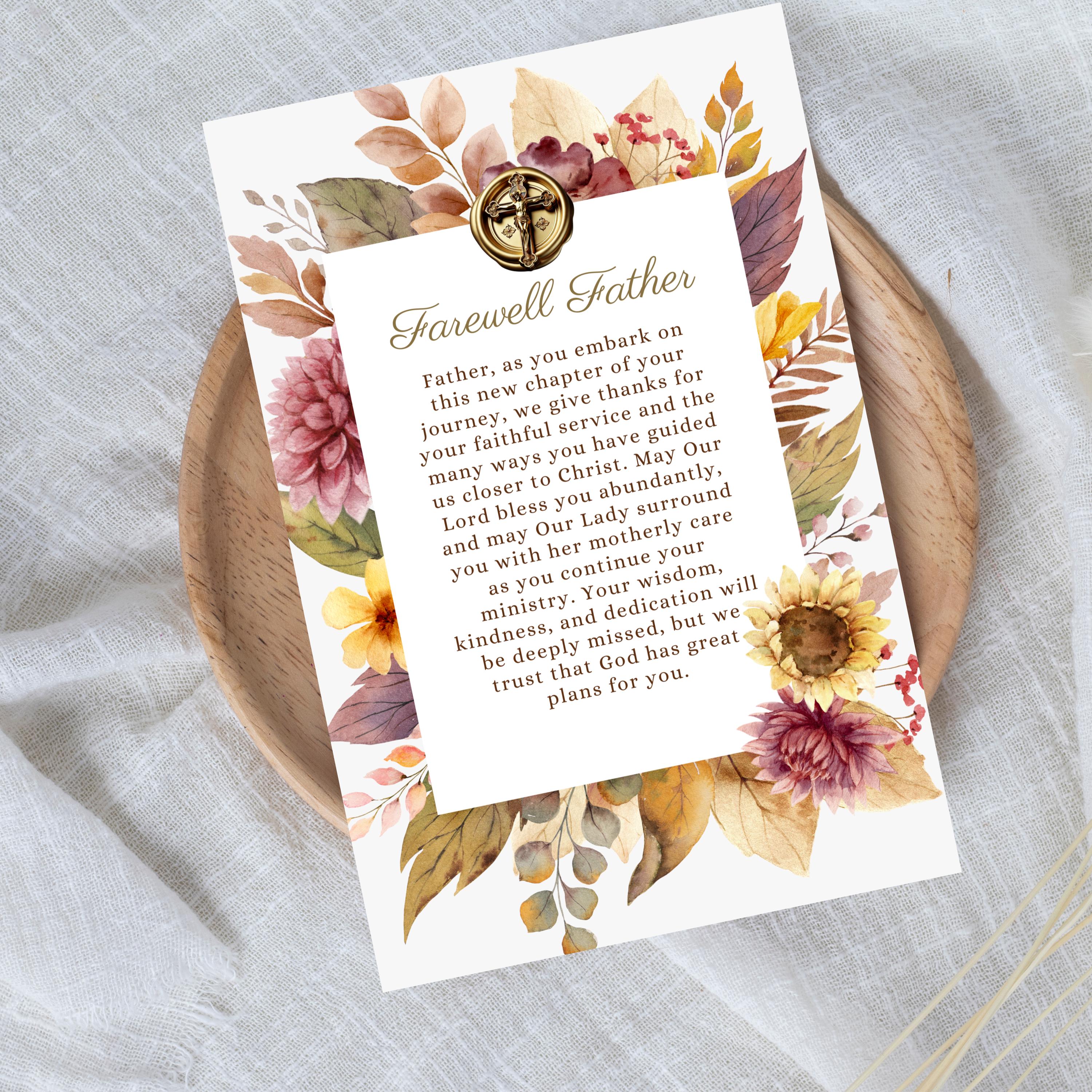 Farewell Priest Card: Catholic Goodbye Gift (PDF) - Etsy