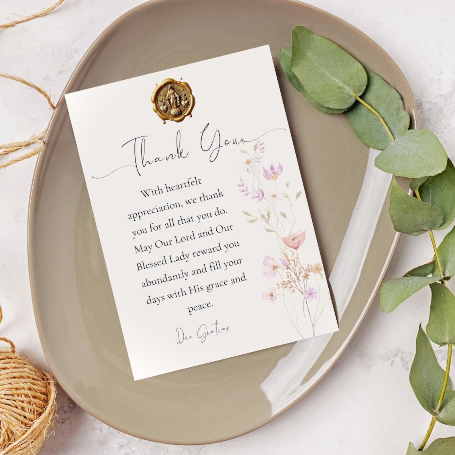 Traditional Catholic Thank You Card Printable (PDF) - Etsy