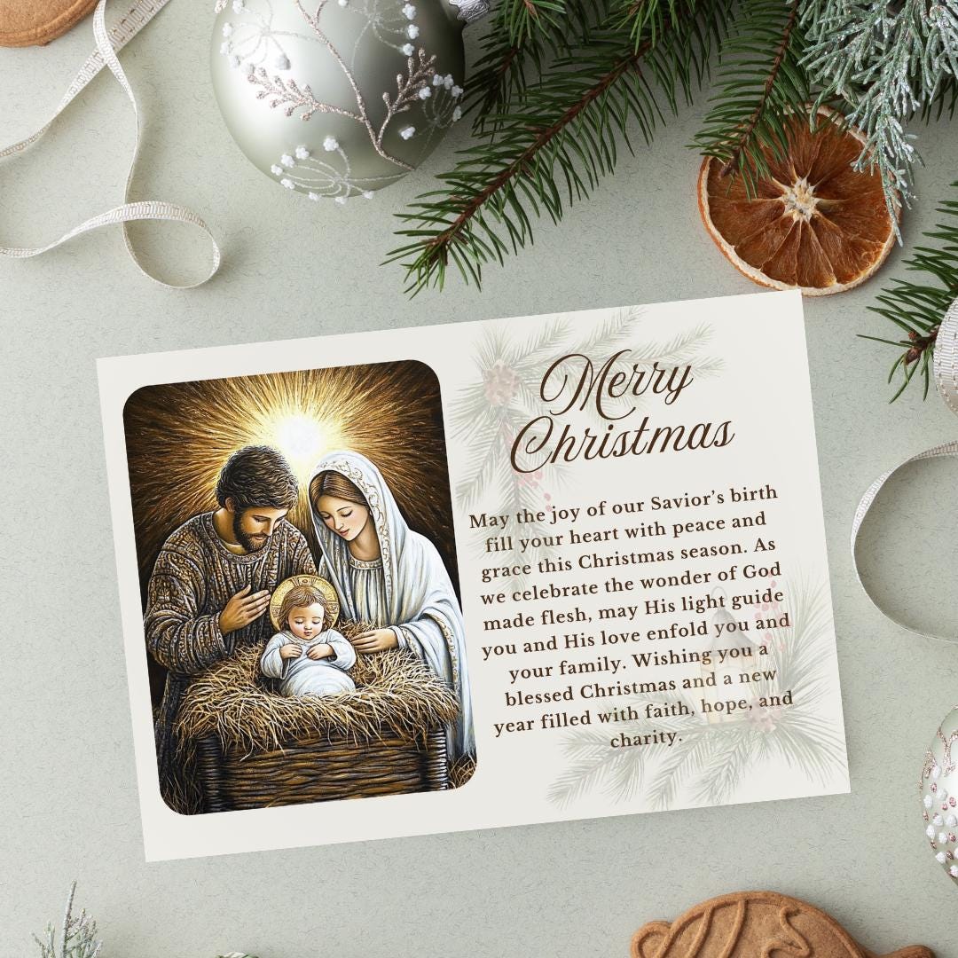 Nativity Scene Christmas Card: Religious Holiday Card - Etsy