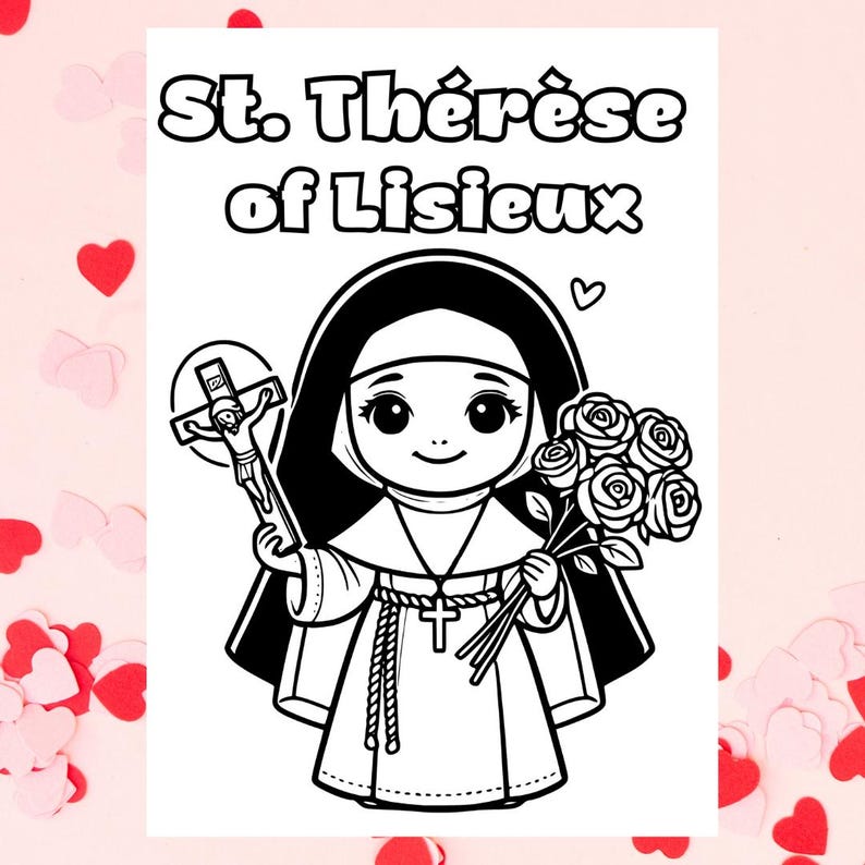 Saint Therese Coloring Page: Catholic Kids Activity (PDF) - Etsy