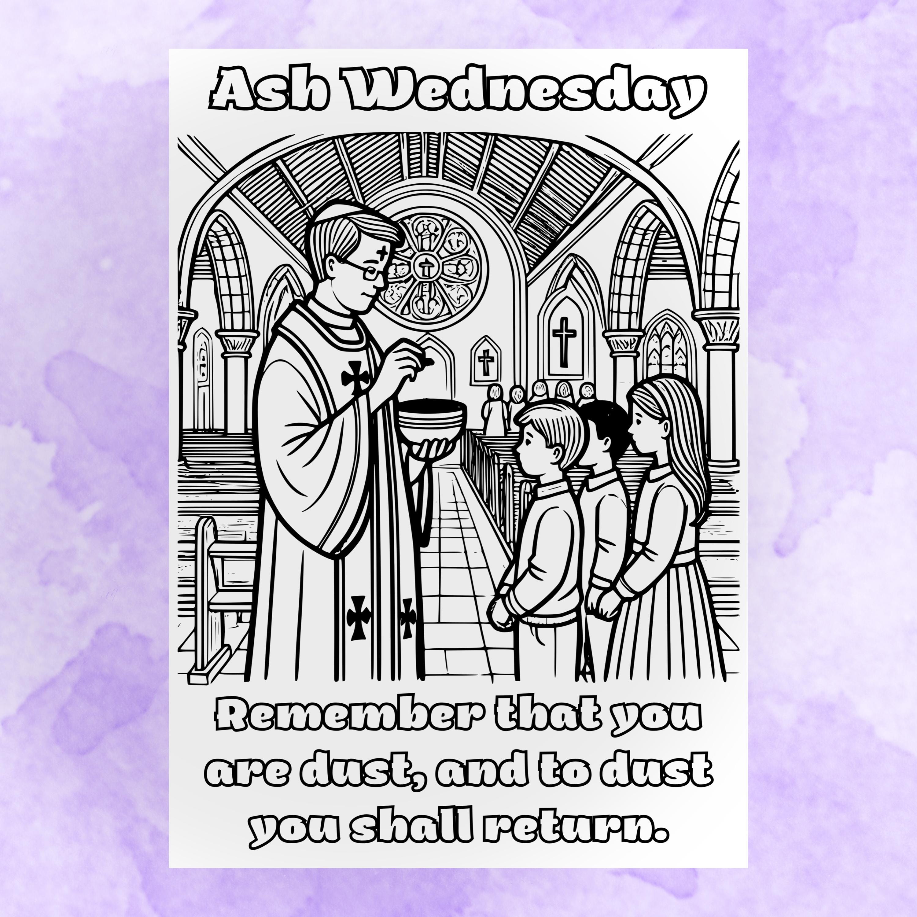 Ash Wednesday Coloring Page PDF L Lent Kids Coloring Print L Catholic ...