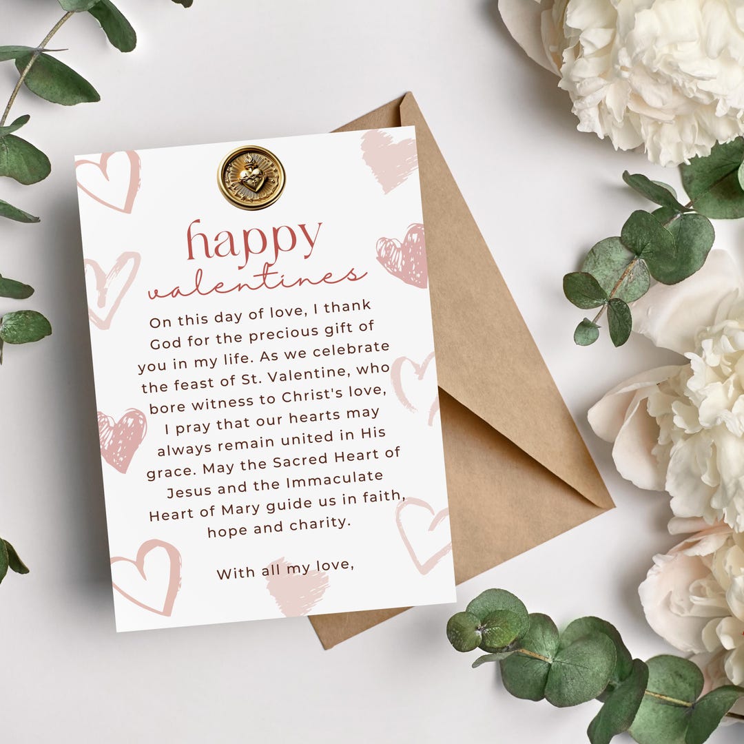 Catholic Valentine's Day Card: Traditional Printable (PDF) - Etsy