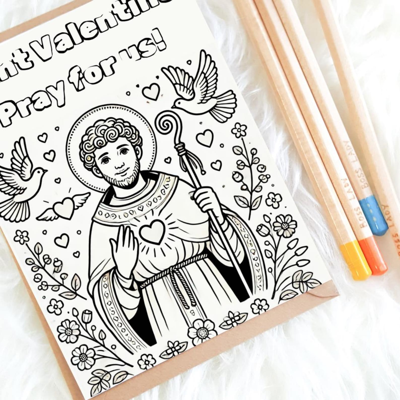 Saint Valentine Coloring Page PDF L St. Valentine Kids Coloring Print L ...