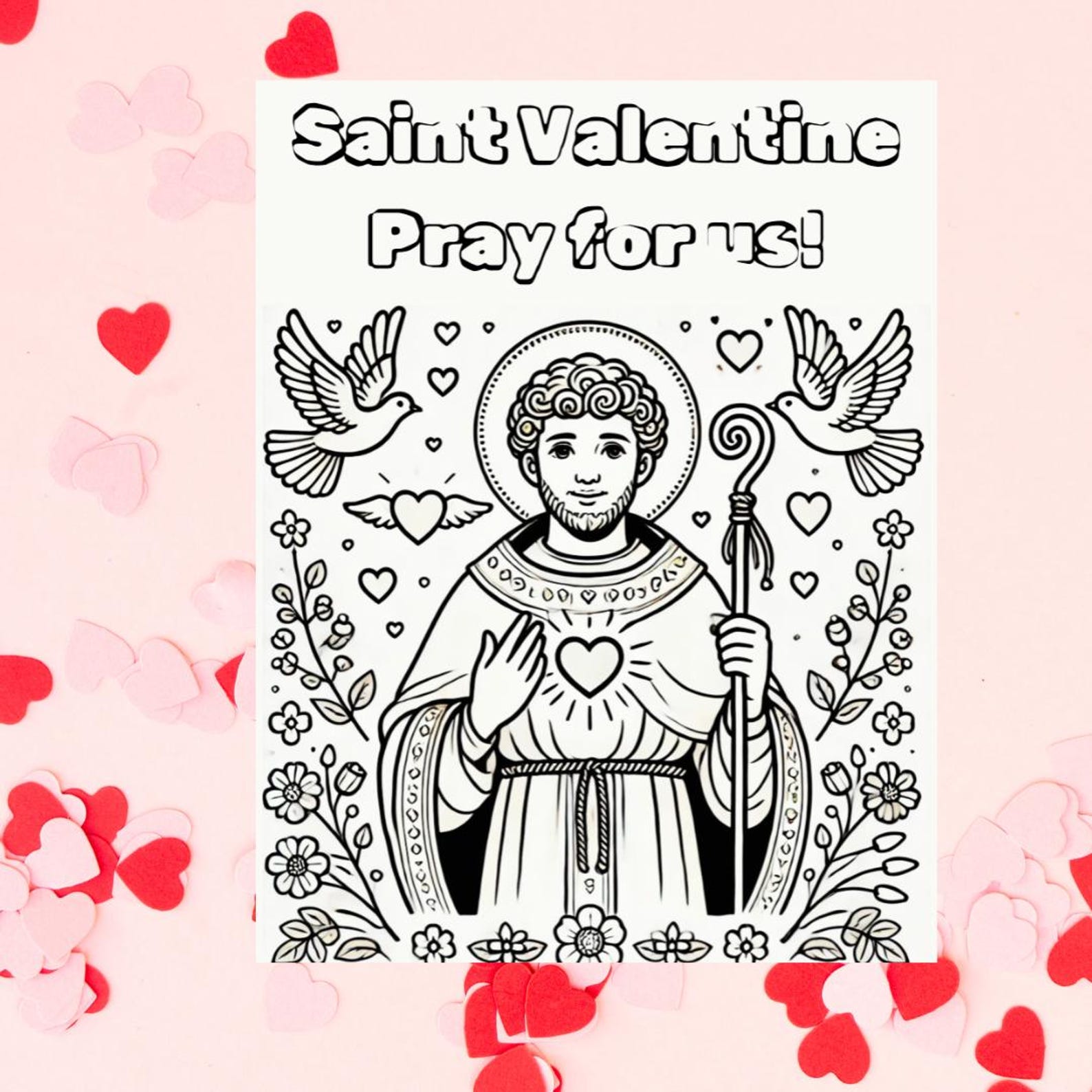 Saint Valentine Coloring Page PDF L St. Valentine Kids Coloring Print L ...