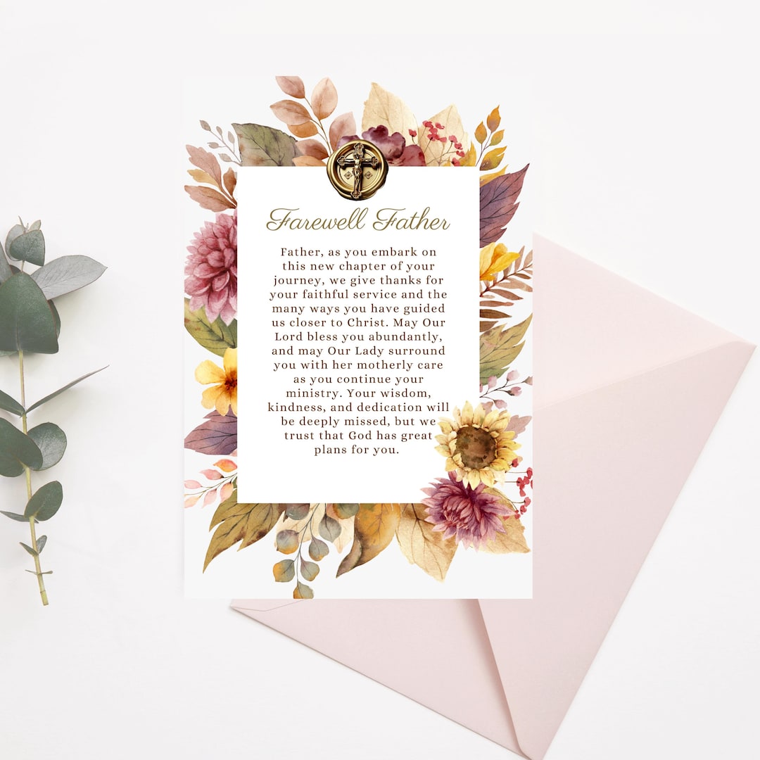 Farewell Priest Card: Catholic Goodbye Gift (PDF) - Etsy