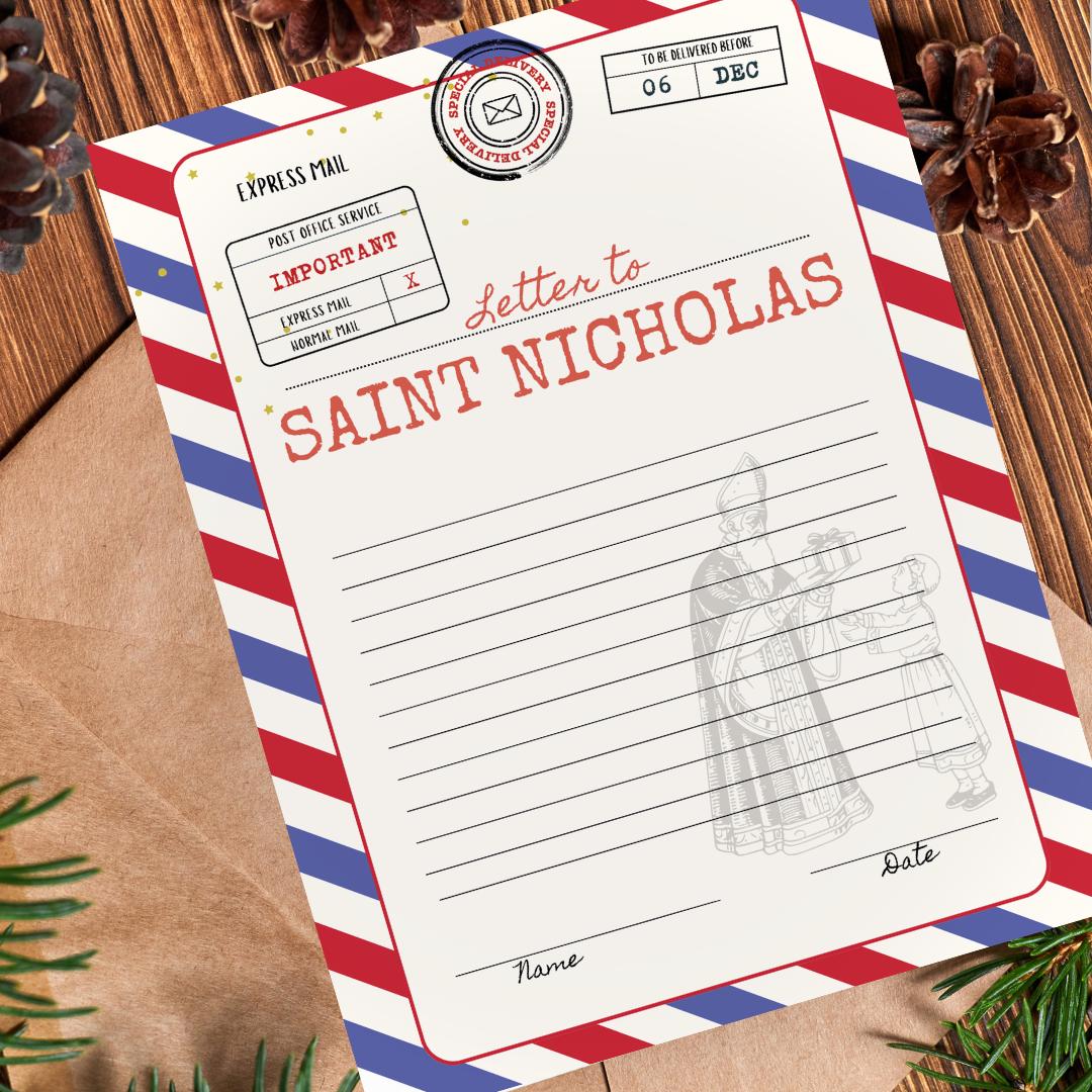 Letter to Saint Nicholas Template: Catholic Kid Activity (digital ...