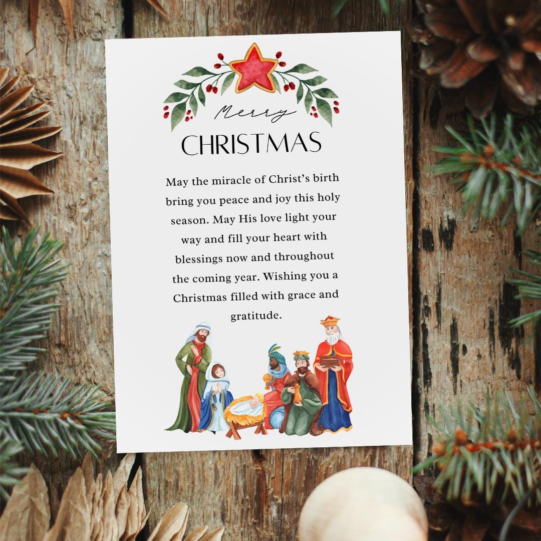 Traditional Catholic Christmas Card PDF Print L Religious Christmas ...