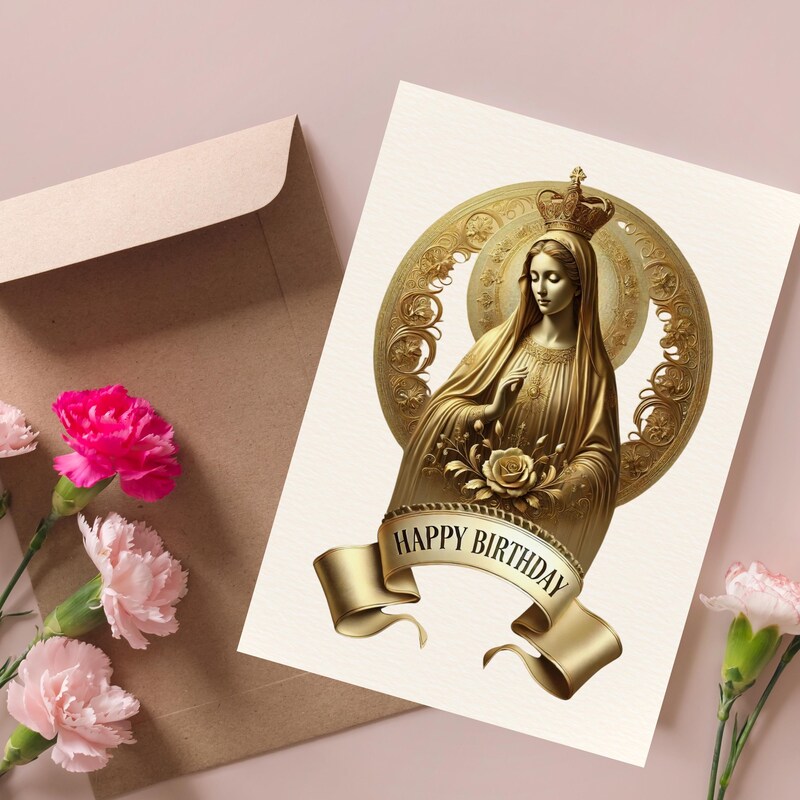 Mother Mary Birthday Card - Etsy