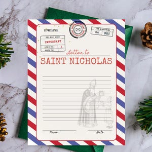 Letter to Saint Nicholas Template: Catholic Kid Activity (digital ...
