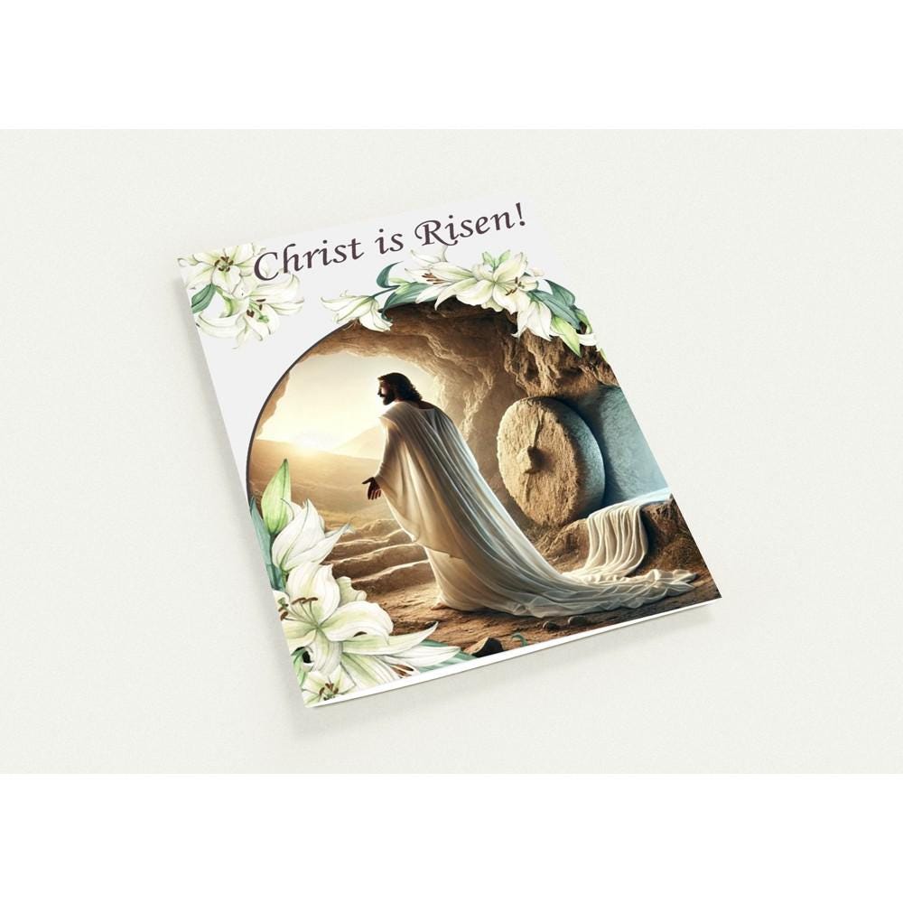 Catholic Easter Cards: "he Has Risen" Religious Set (10 Envelopes) - Etsy