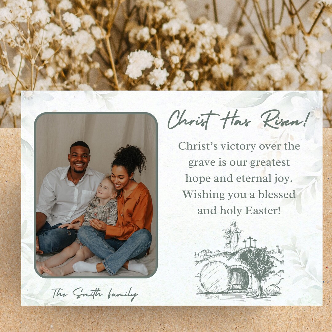Family Easter Card Editable With Photos L Easter Card Template Photo L ...