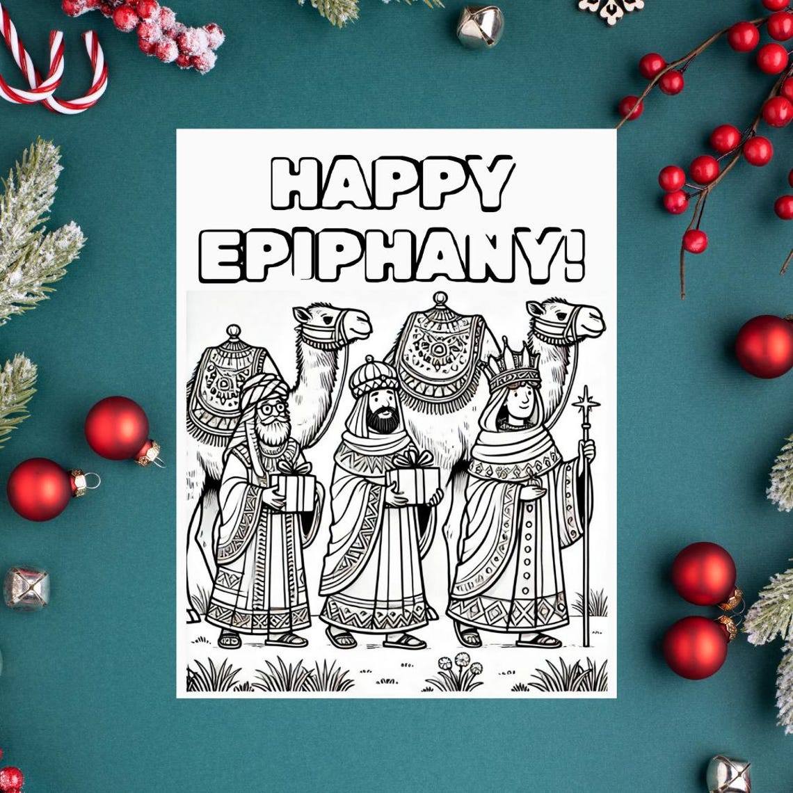 Epiphany Coloring Page PDF L Three Wise Men Kids Coloring Print L Three ...