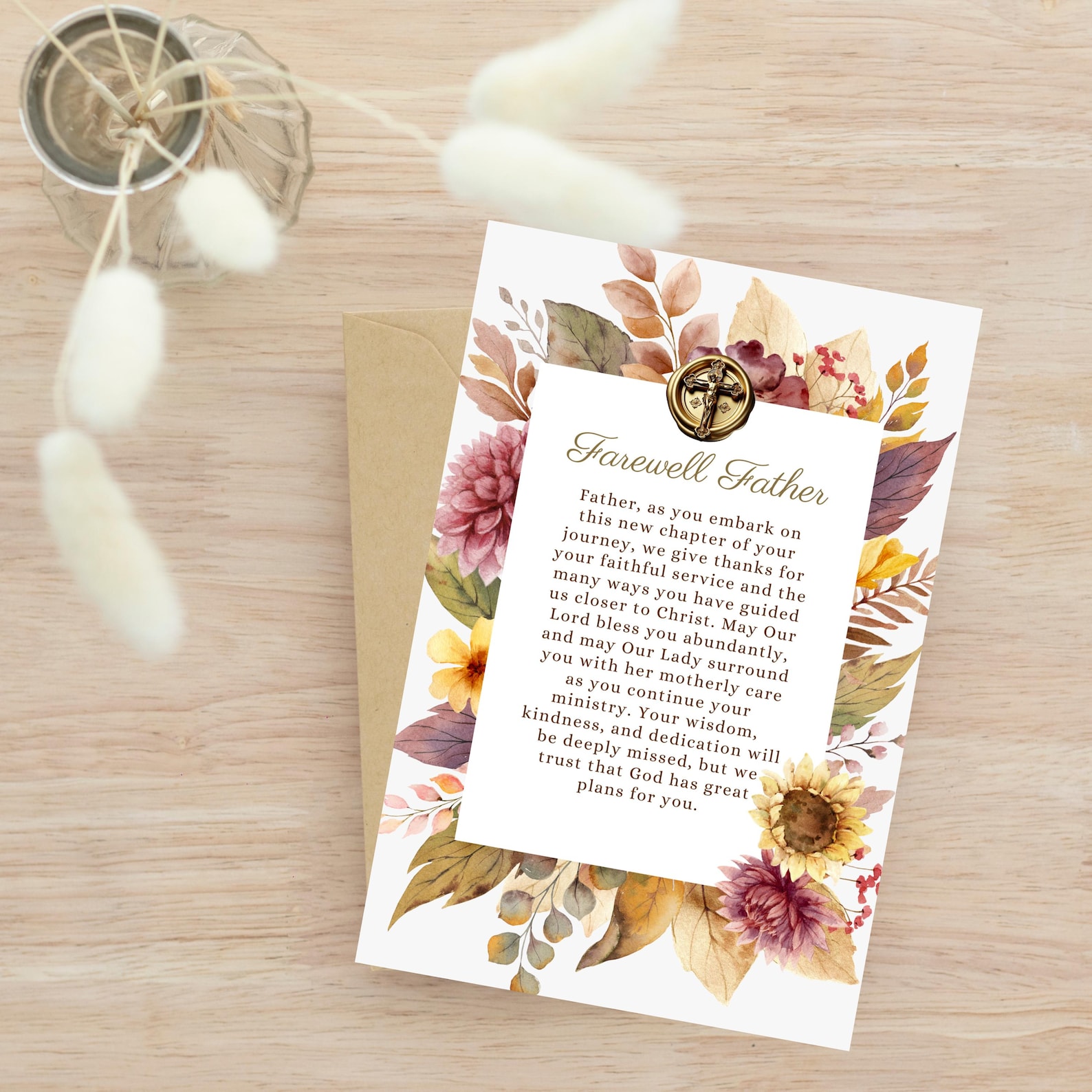Farewell Priest Card: Catholic Goodbye Gift (PDF) - Etsy
