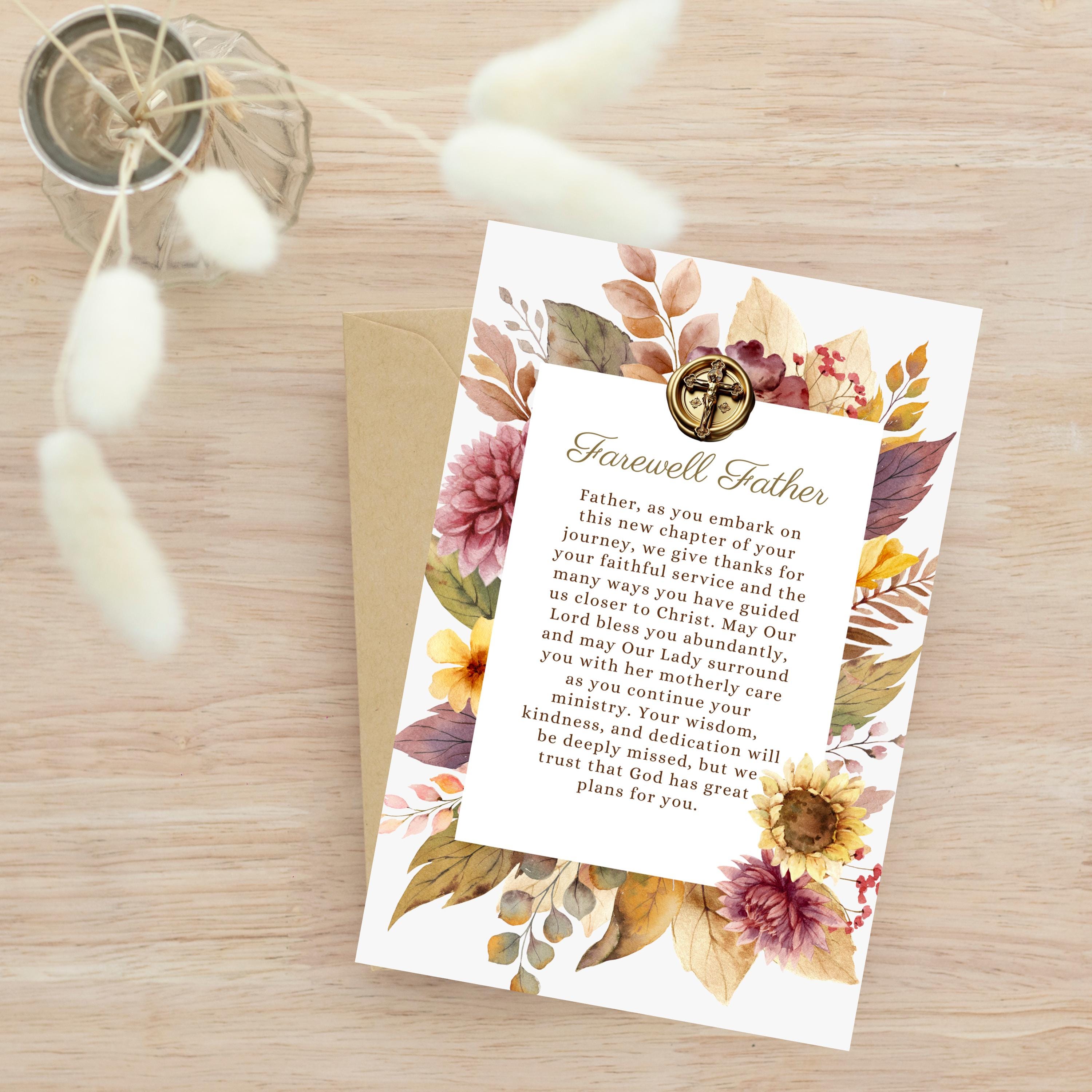 Farewell Priest Card: Catholic Goodbye Gift (PDF) - Etsy
