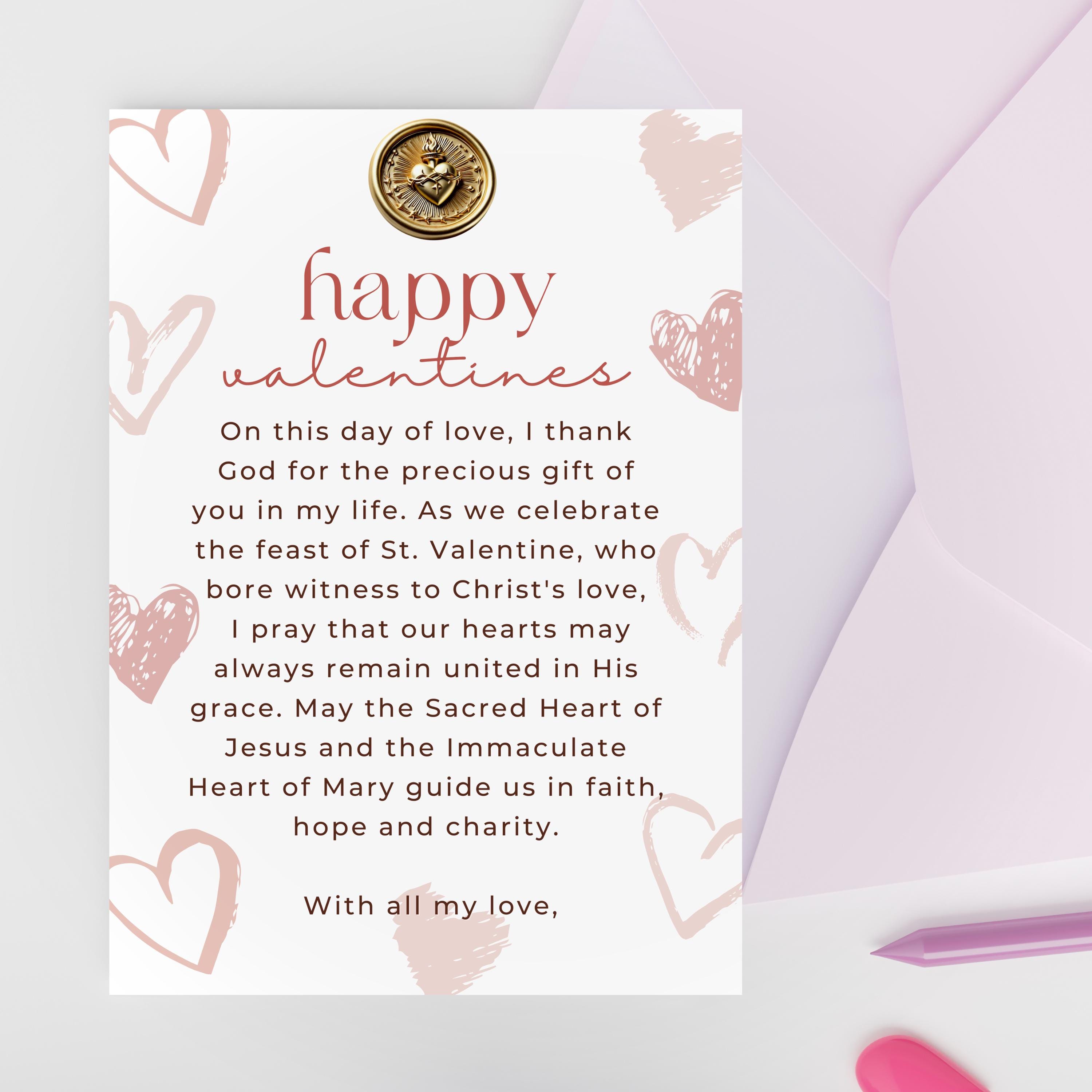 Catholic Valentine's Day Card: Traditional Printable (PDF) - Etsy