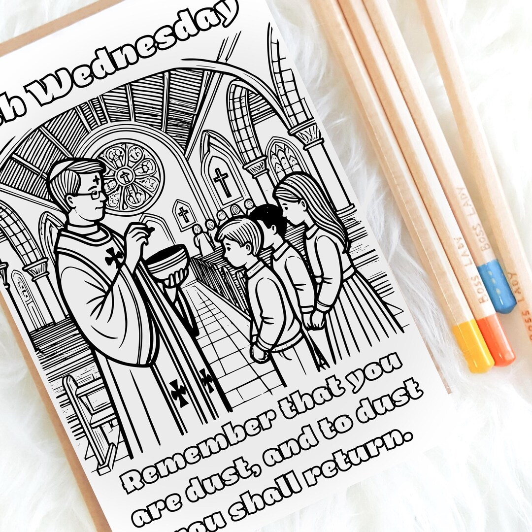 Ash Wednesday Coloring Page PDF L Lent Kids Coloring Print L Catholic ...