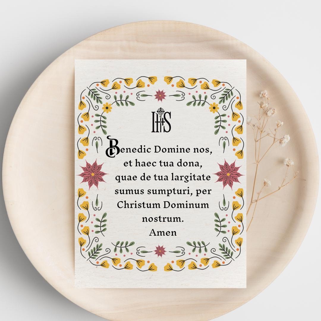 Benedic Domine Nos Grace Prayer in Latin PDF Print L Latin Bless Us O ...