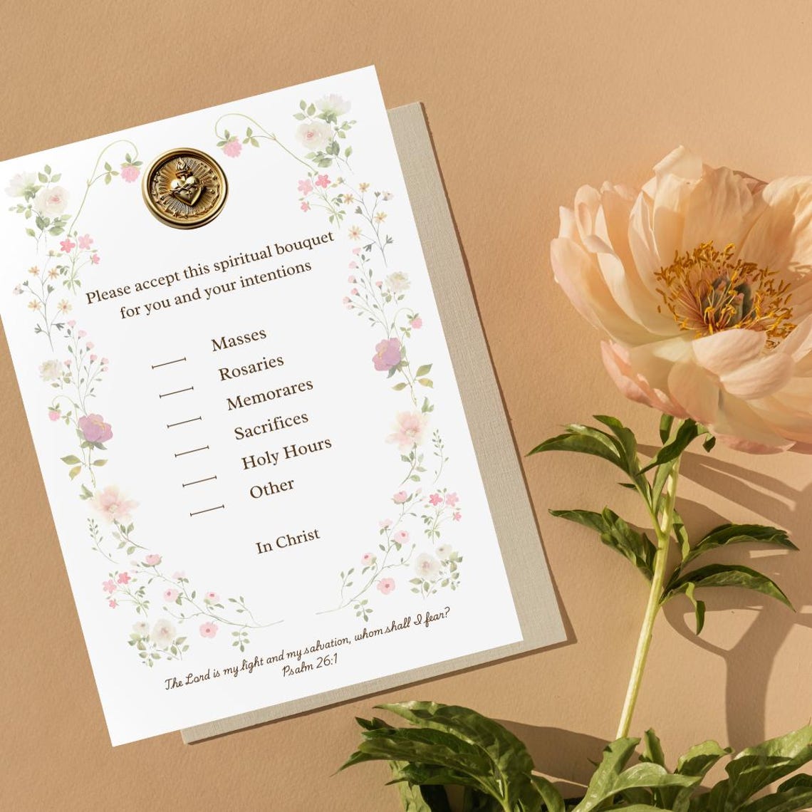 Floral Spiritual Bouquet Cards: Catholic Prayer Gift (pack of 10) - Etsy