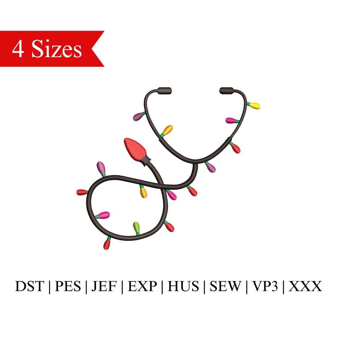 Doctor Embroidery Design, Doctor Christmas Lights Embroidery, Doctor ...