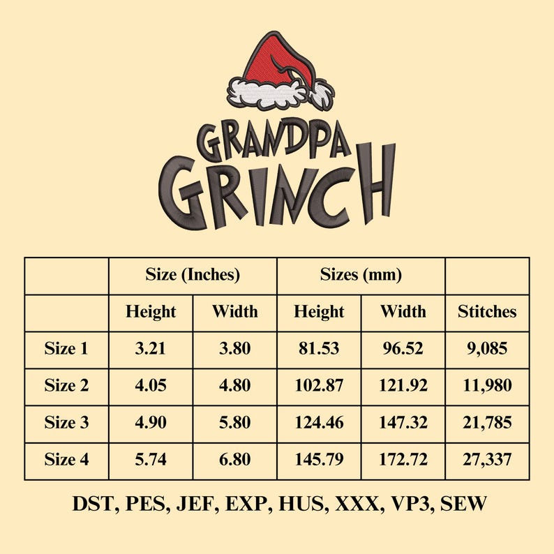 Grandpa Grinch Embroidery Design, Christmas Grandpa Embroidery, Grinchy ...