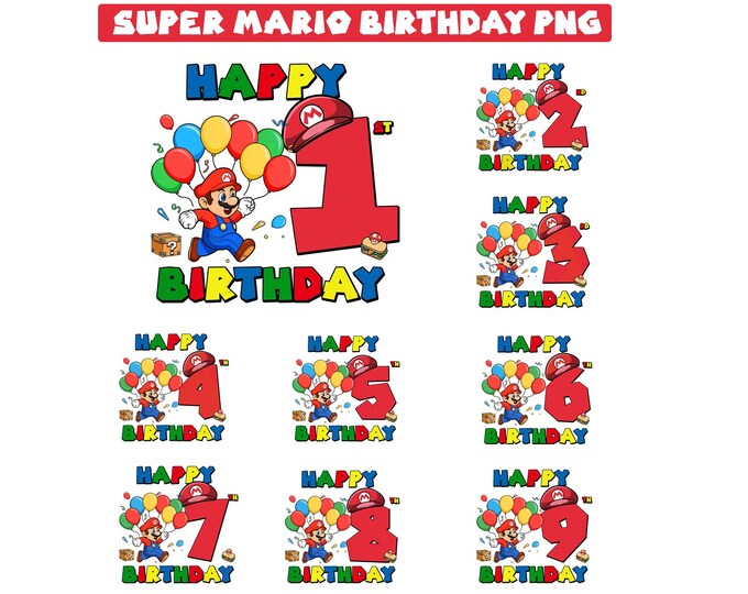 Super Mario Birthday Png, Mario Bros Birthday Boy Png, Mario Holding Balloon and Cake Png, Mario ...
