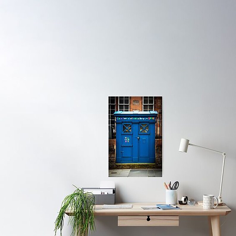Notting Hill London Photograph Blue Free Library Bibliophile Home Decor ...