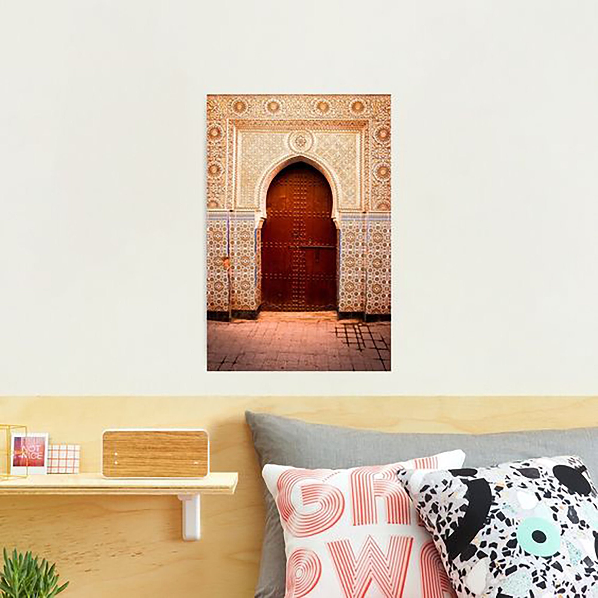 Brown Moroccan Door Photograph Colorful Tiles and Engravings Morocco ...