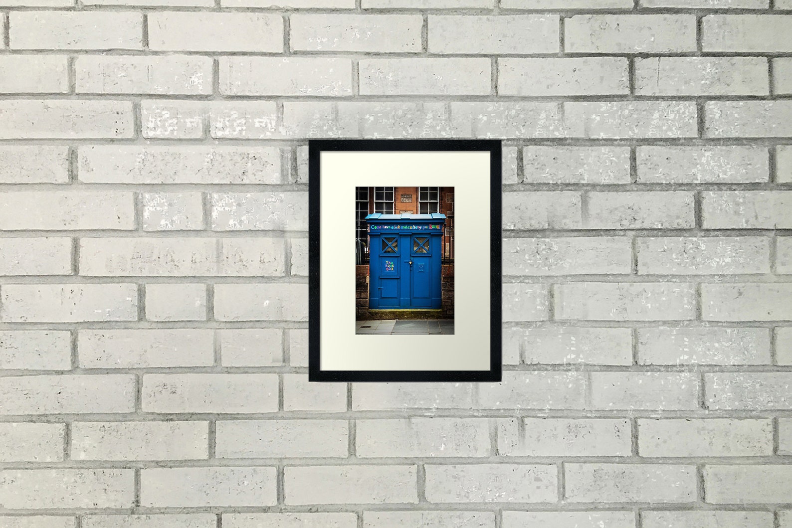 Notting Hill London Photograph Blue Free Library Bibliophile Home Decor ...