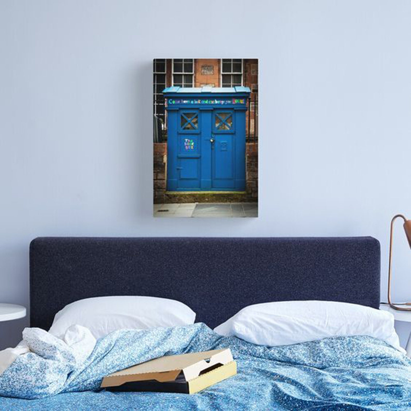 Notting Hill London Photograph Blue Free Library Bibliophile Home Decor ...