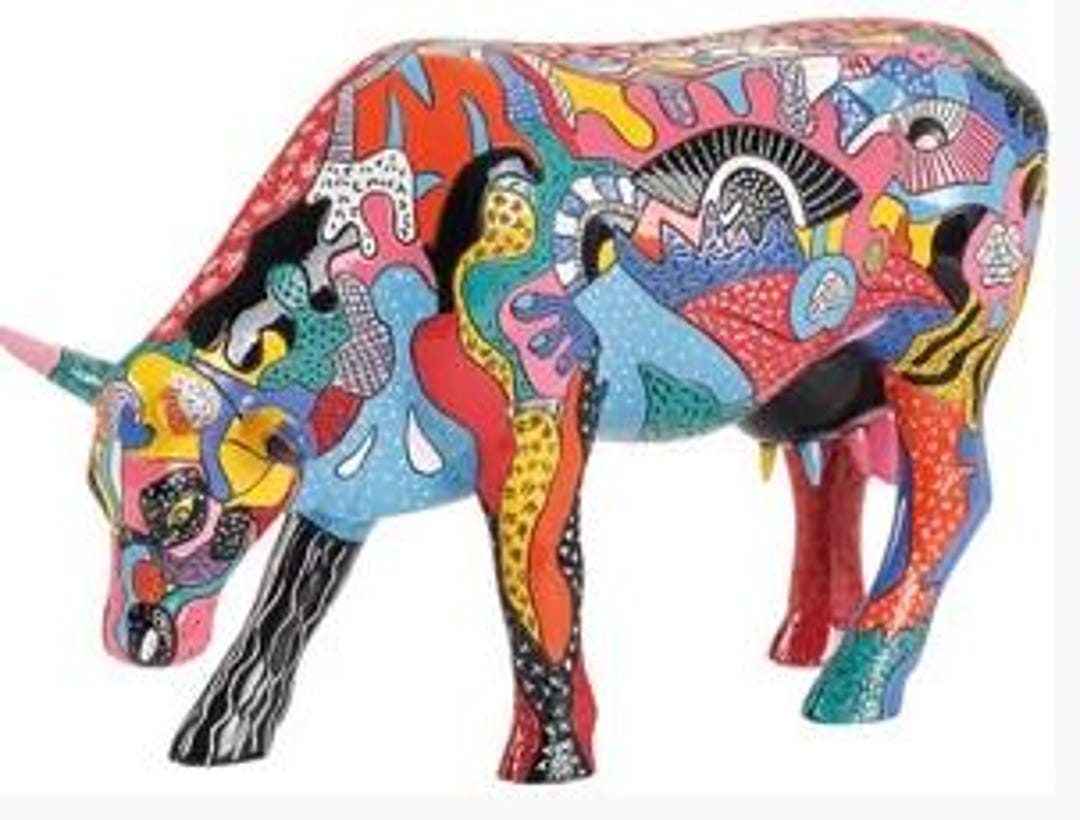 Cow Parade - Large Partying With Picowsso Figurine (picasso) - Etsy