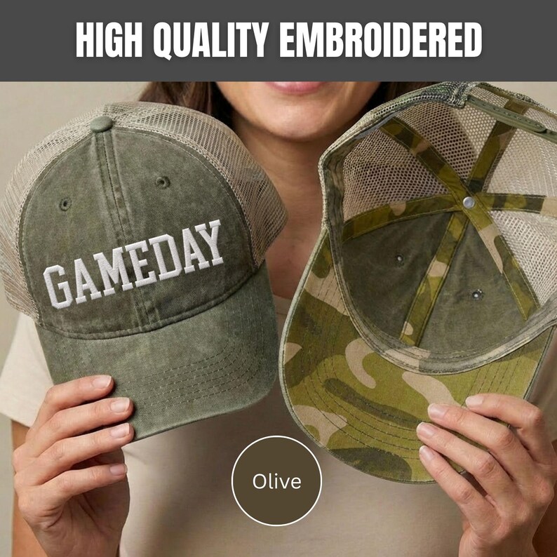 Gameday Embroidered Hat, Custom Game Day Trucker Hat, Sports Mom Hat ...