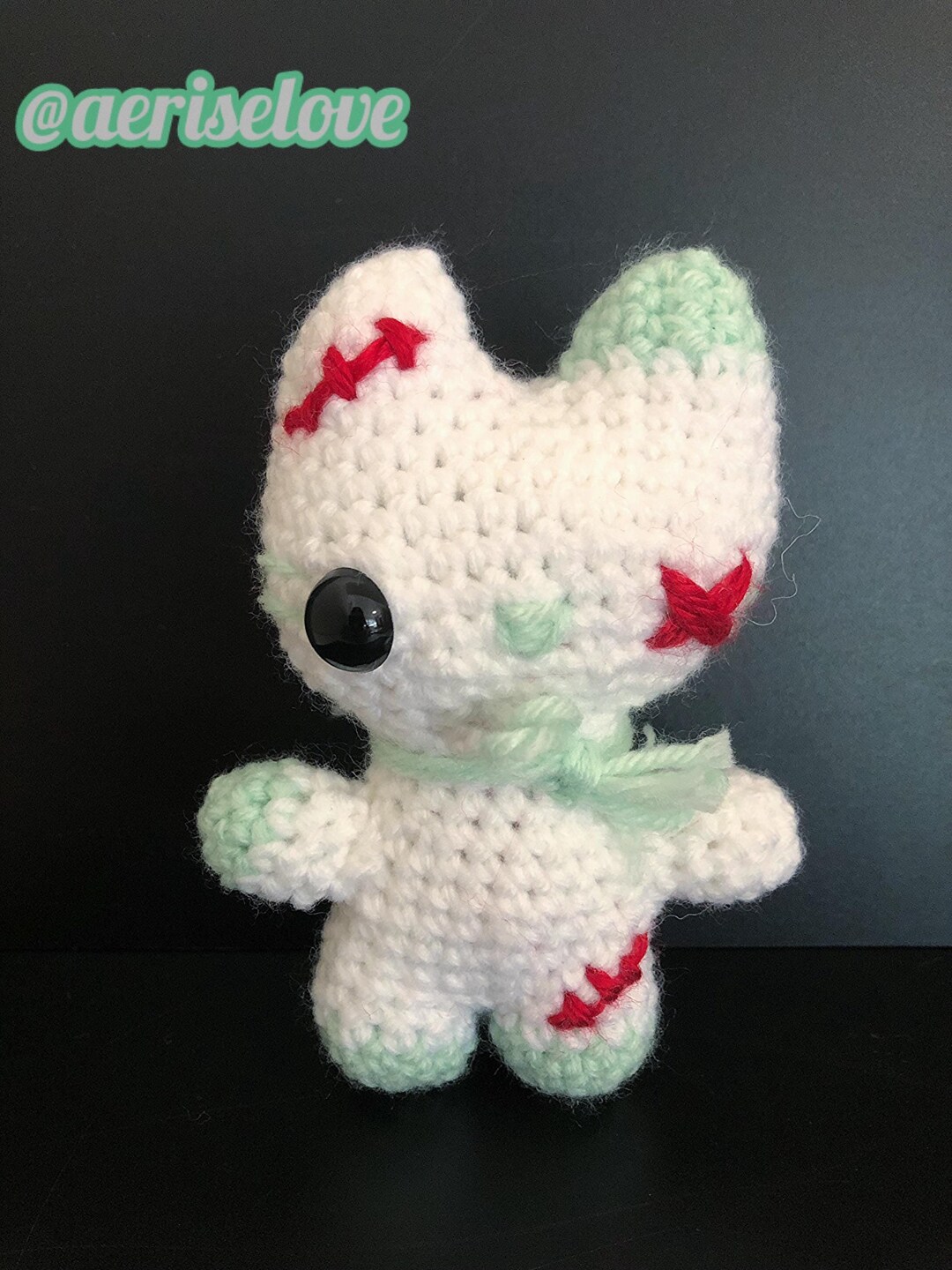 Minty the Zombie Kitty! Crochet, Cat, Plush, Cute, Spooky, Toy ...