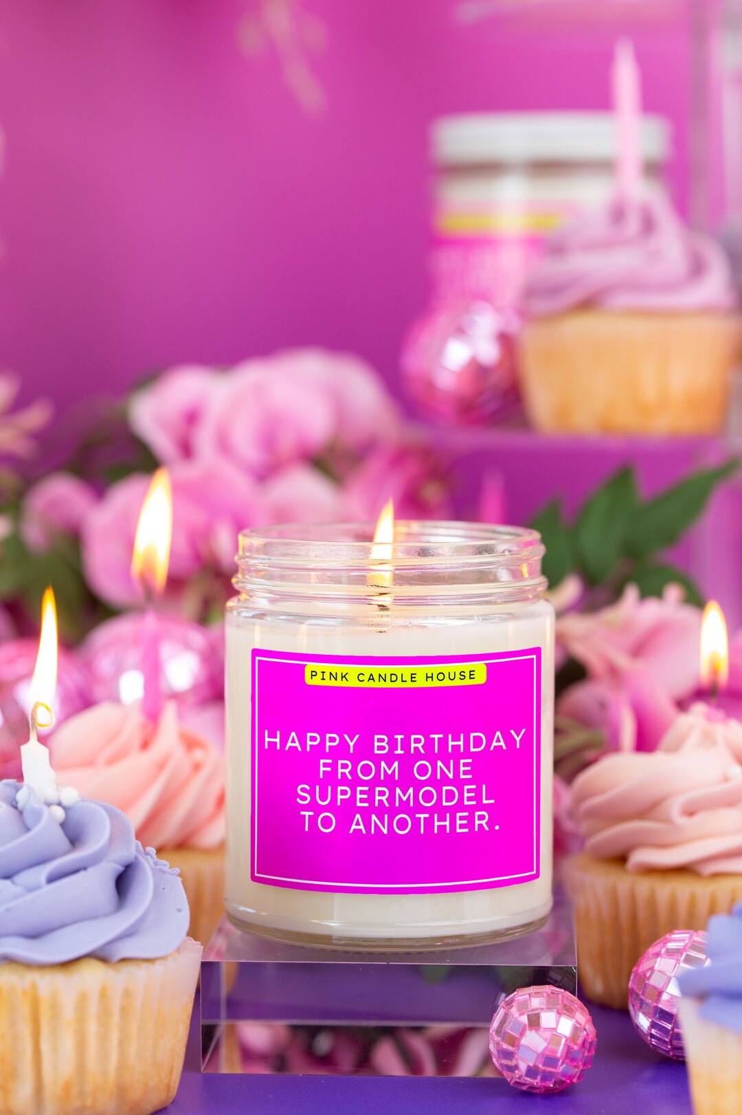 Happy Birthday From One Supermodel to Another Candle, Funny Birthday ...