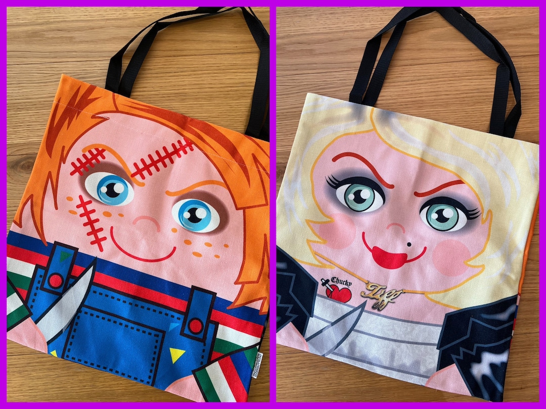Chucky and Tiff Double Sided Horror 'hero Hugger' Tote Bag Custom ...