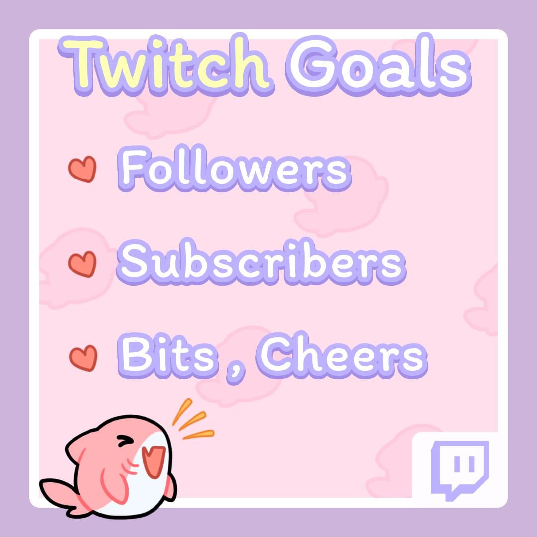 Kawaii Shark Daily Goal Tracking Widget | Streaming | Twitch | Youtube ...