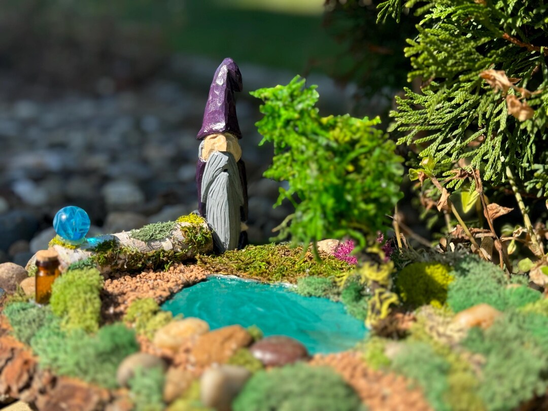 Purple Wizard Near A Pond Diorama - Etsy