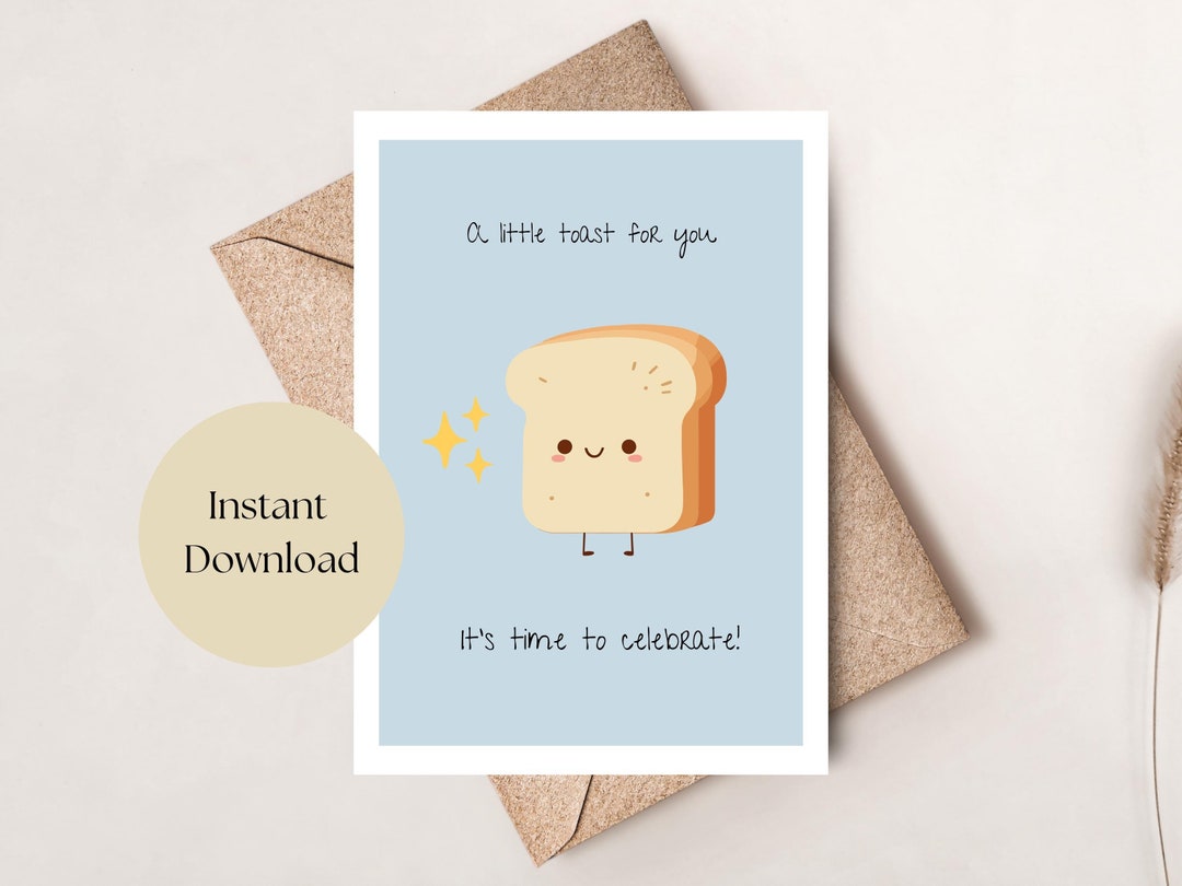 Printable Congratulations Card, A Toast to You, Graduation, New Job ...