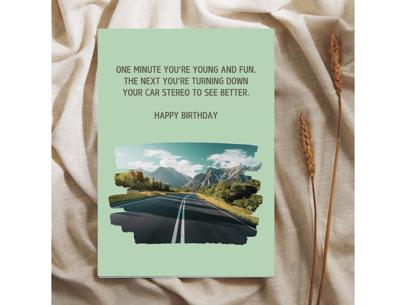 Printable Funny Birthday Card, Young and Fun Birthday Card, Turning ...