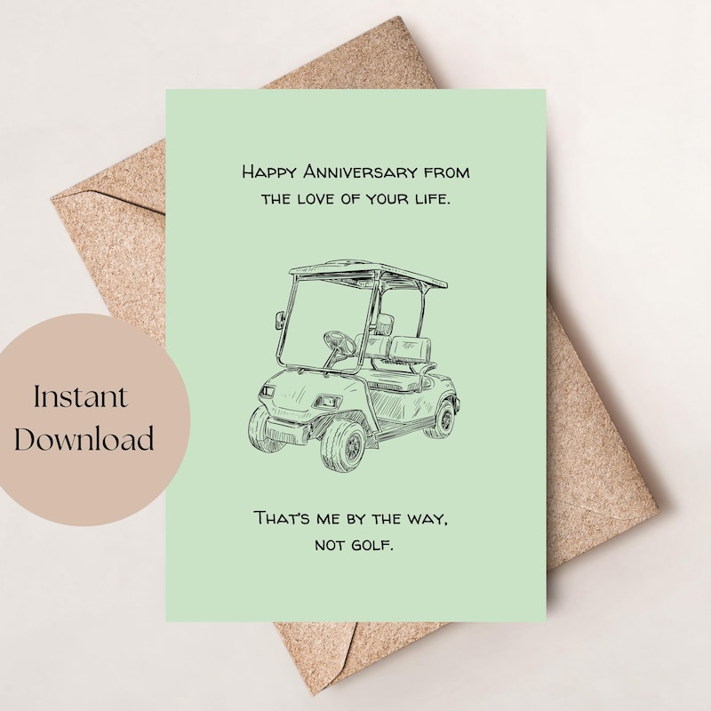 Golf Lover Anniversary Card - Etsy